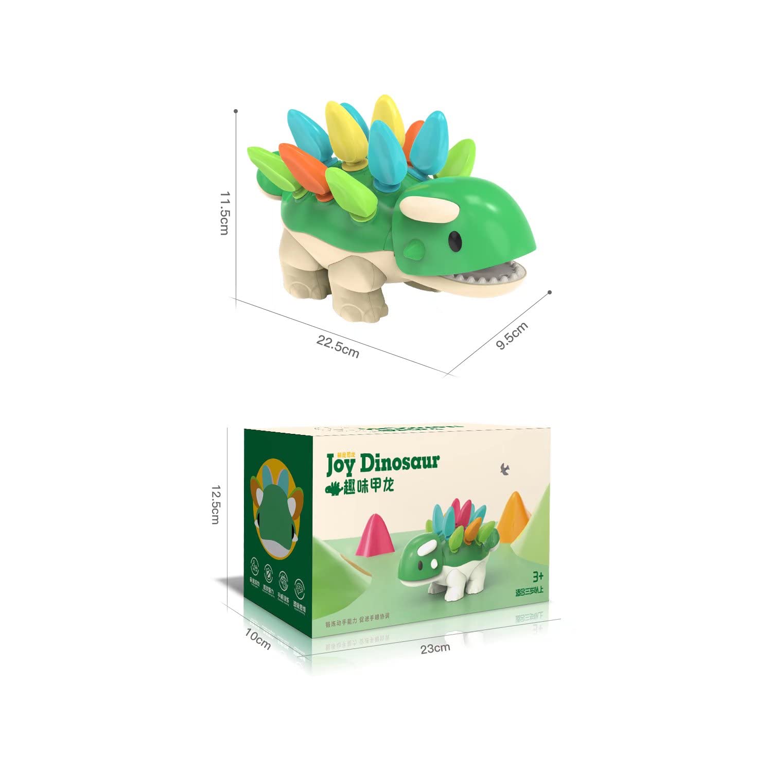 CORNICIONE Dinosaur Plugging Toy,Exercise Hand Eye Coordination,Early Development Activity for Kids
