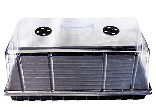 Seed Starter Trays and Humidity Domes - 3 Pack 1020 Trays Cloning Germination and Propagation - Plastic Plant Trays Propagation Domes - Microgreens Growing Trays Seedling Starter Trays No Holes