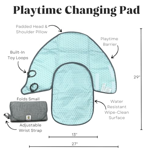SnoofyBee - Portable Baby Changing Station: Compact, Clean-Hands Design with Dual Storage Pockets - Waterproof & Stylish (Heathered Grey)