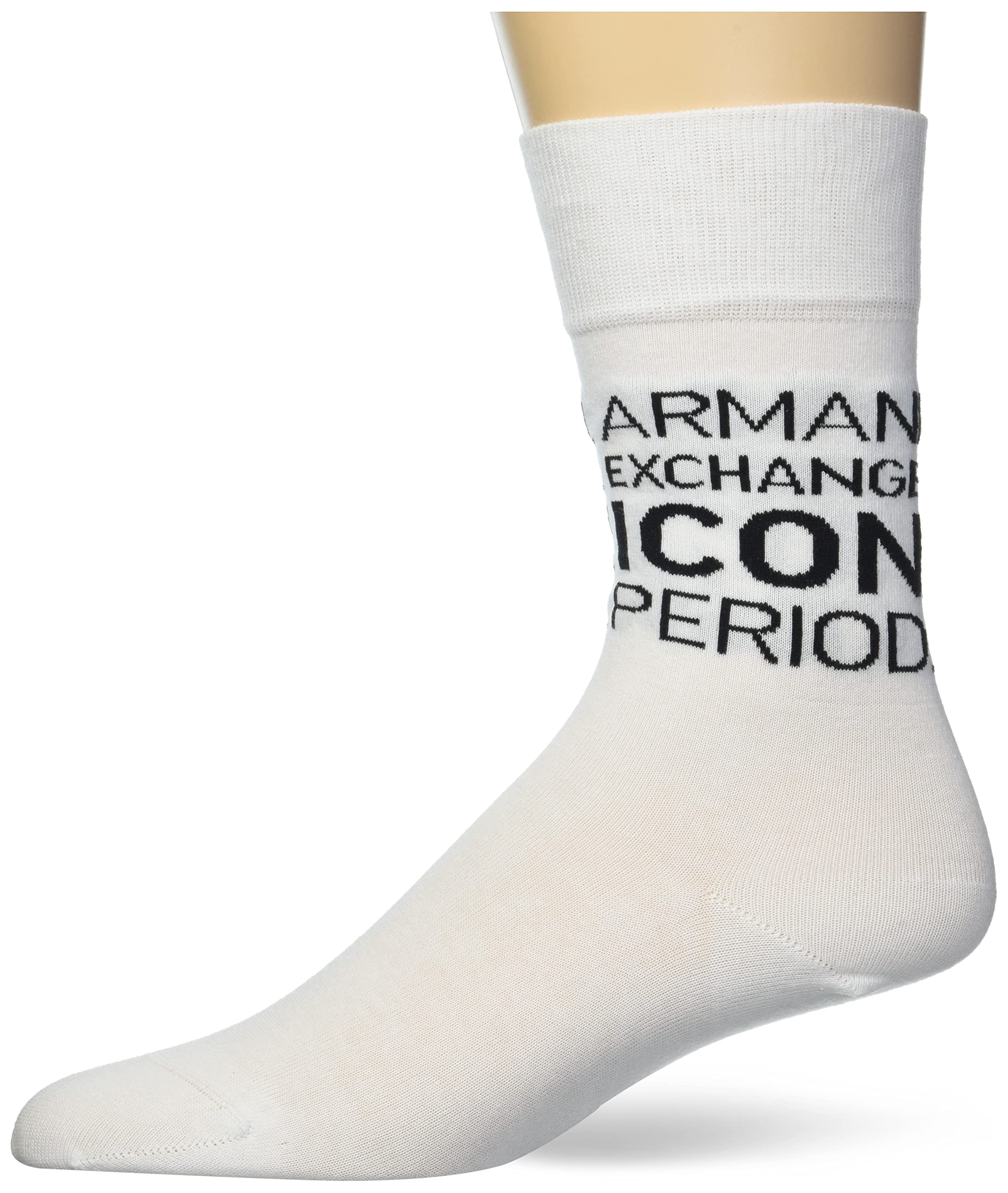 A|X ARMANI EXCHANGE womens Icon Logo Socks, White, One Size US