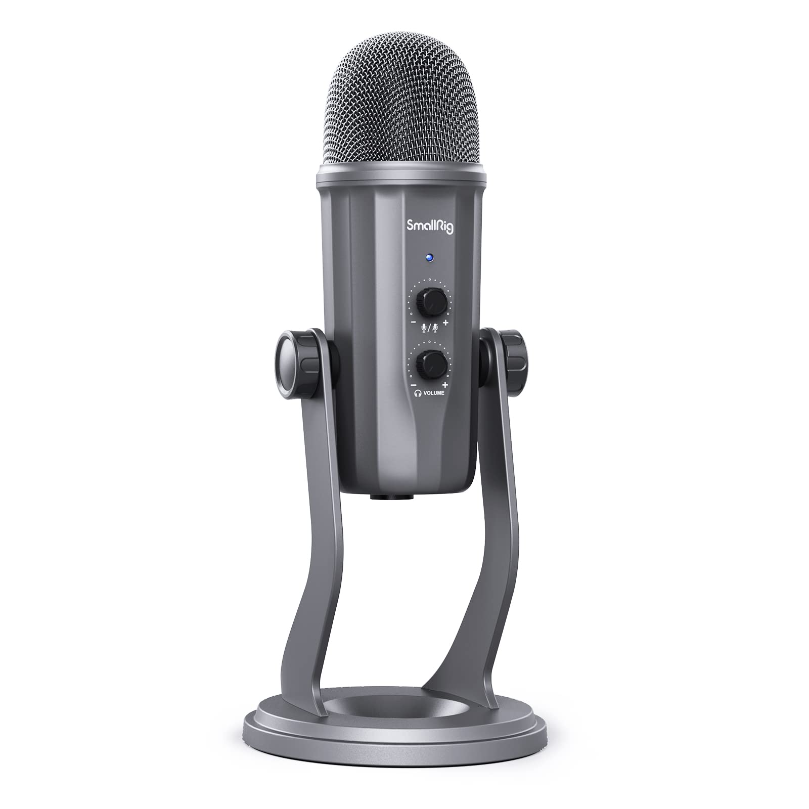 SMALLRIG U50 All Metal USB Microphone with Cardioid Pickup, Streaming Gaming Microphone for PC, PS5 & Mac, Shock Mount & Adjustable Stand, Condenser Microphone for Recording, Plug n Play, Grey - 3465