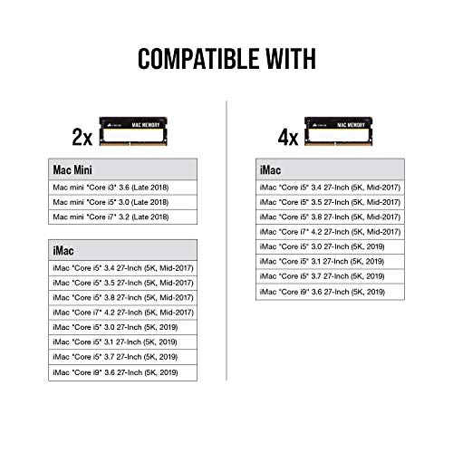 Corsair CMSA8GX3M2A1066C7 Apple 8 GB Dual Channel Kit DDR3 1066 (PC3 8500) 204-Pin DDR3 Laptop SO-DIMM Memory 1.5V, Beige