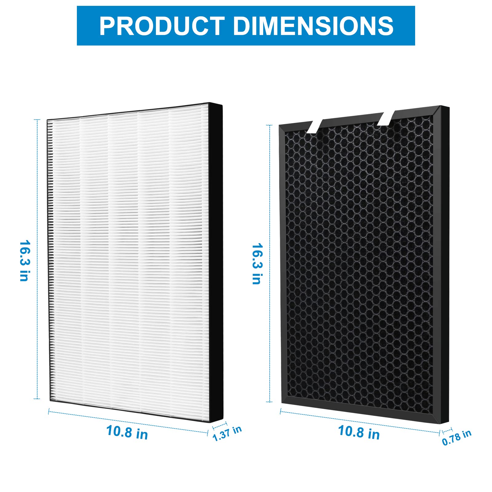 Air220 Air320 HEPA Filter Replacement Compatible with Bissell Air220 Air320 2768A 2609A Air Purifier, Include 2 Pack True HEPA Filter + 6 Pack Pre Filter, 1 Pack Activated Carbon Filter