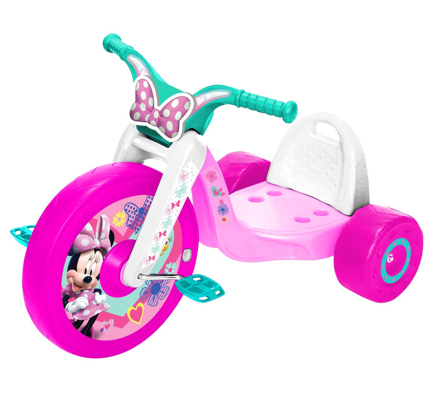 Fly Wheels Minnie 15"Junior Cruiser, 1 Ride-on, Ages 3-7, Pink/White, 20" W x 22.5" H x 32.83" L