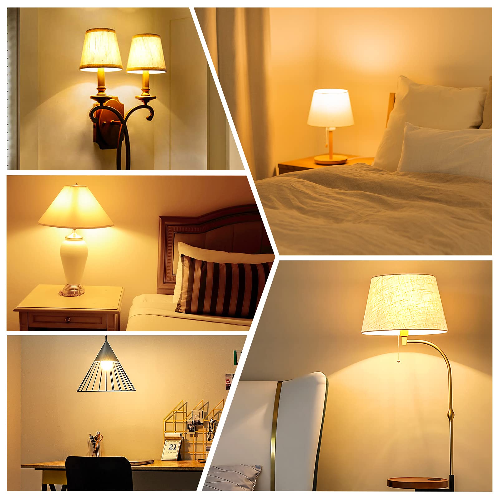 A15 Amber Light Bulbs, 7W 40W Equivalent Dim Light Bulbs,1800K Warm Soft Sleep Light Bulbs, 6 Pack Amber Night Light Bulbs, Blue Light Blocking Warm Light Bulbs for Sleep,Night Light, Reading.