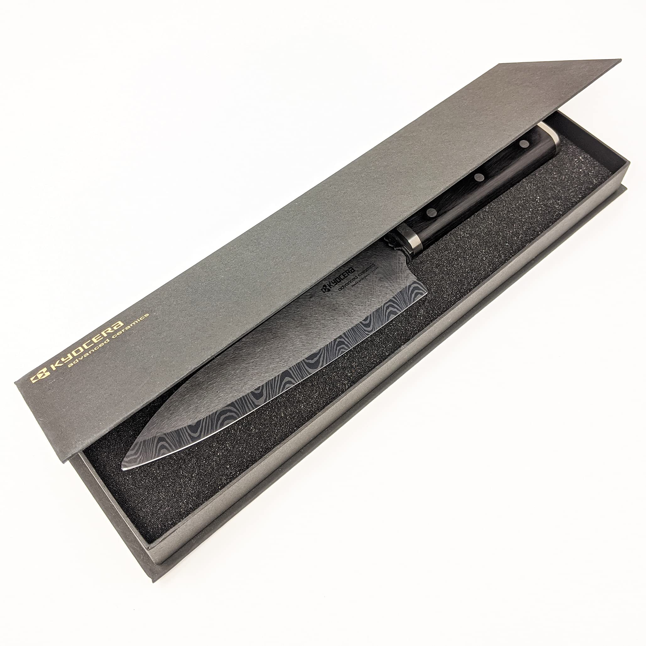 Kyocera - KTN-160-HIP Kyocera Premier Elite Ceramic Chef's Santoku Knife, 6-inch, Black