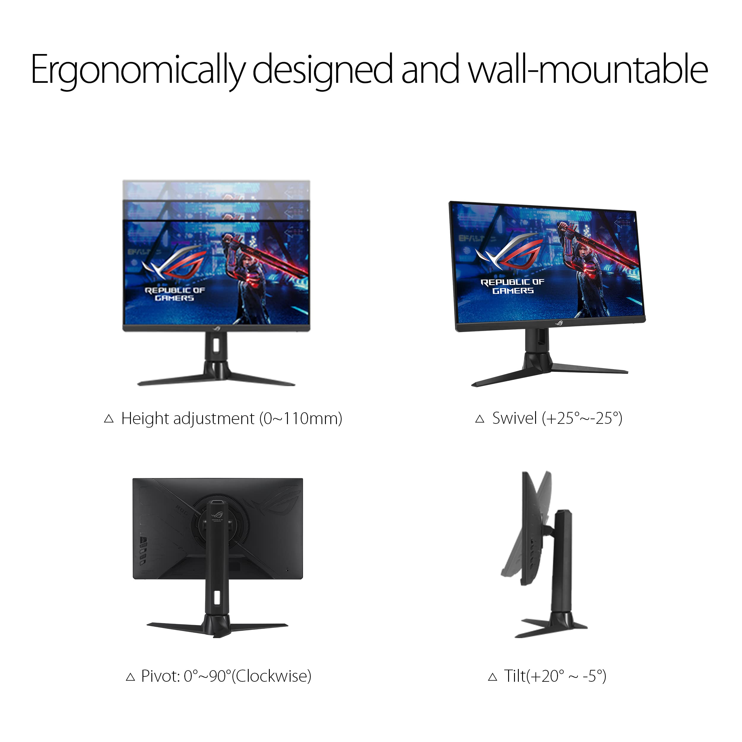 ASUS ROG Strix 24.5” 1080P HDR Gaming-Monitor (XG259CM) - Full HD, Fast IPS, 240Hz, 1ms (Renewed)