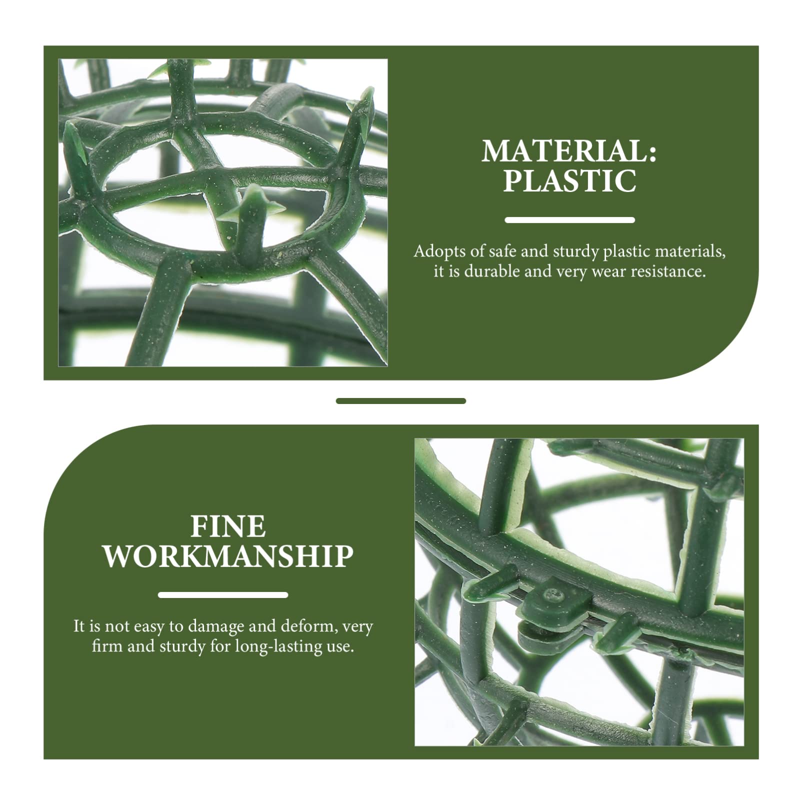 EXCEART 10pcs Plastic Frame for Artificial Boxwood Topiary Ball DIY Flower Ball Grass Balls Flower Arrangement Holder Egg Floral Cage for Garden Home Decor, 10X10cm, (X5GV50I014T16O)