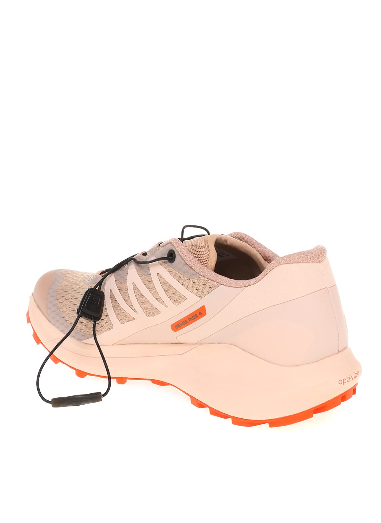 Salomon Sense Ride 4 Running Shoes for Women Trail, Sirocco/Peachy Keen/Red Orange, 9