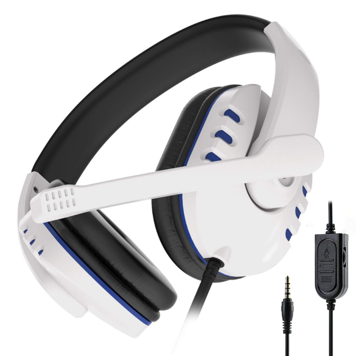 AJKTHGE Gaming Headset Compatible with PS5, Xbox Series x, PS4, Xbox One, Over-Ear Game Headphone with Mic & Stereo for Playstation 5, Gaming Headphones. (White-Black)