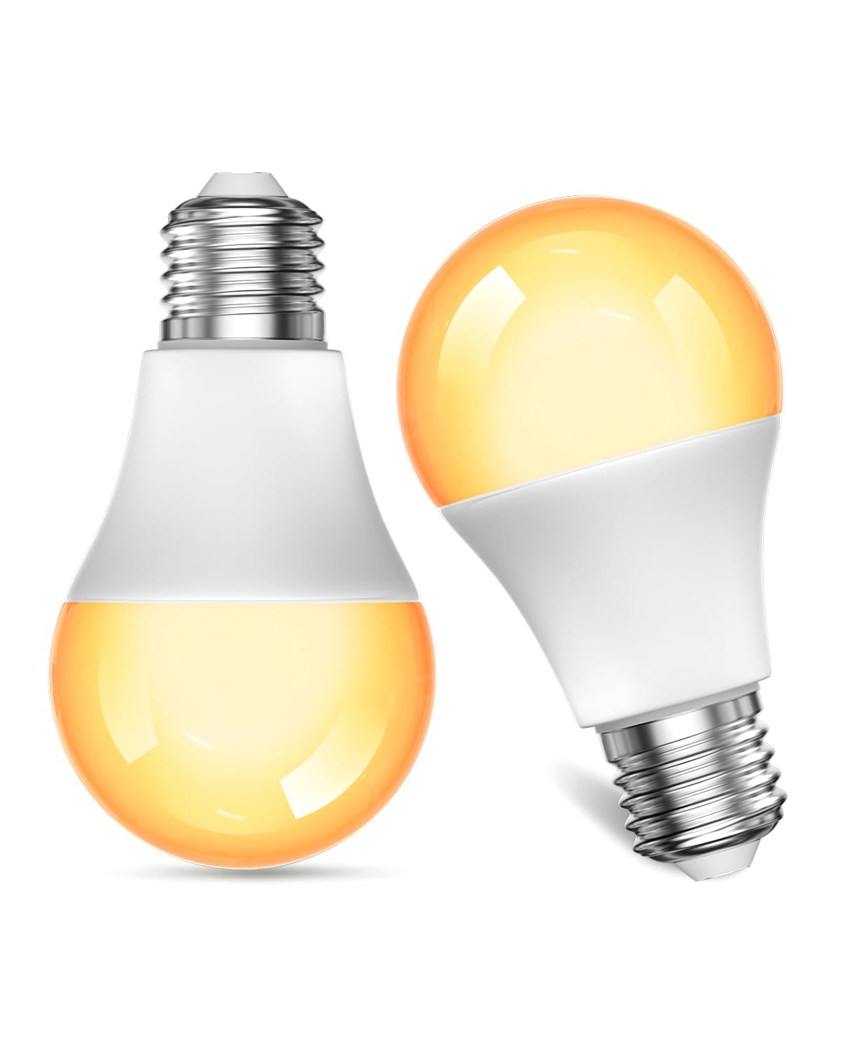 Bonlux Amber Light Bulbs 2000K, A19 9W E26 LED Yellow Soft Warm Sleep Light Bulb Blue Light Blocking (60 Watt Equivalent) for Bedroom,Healthy Sleep, Baby Nursery Light, Night Light Bulb, 2 Pack