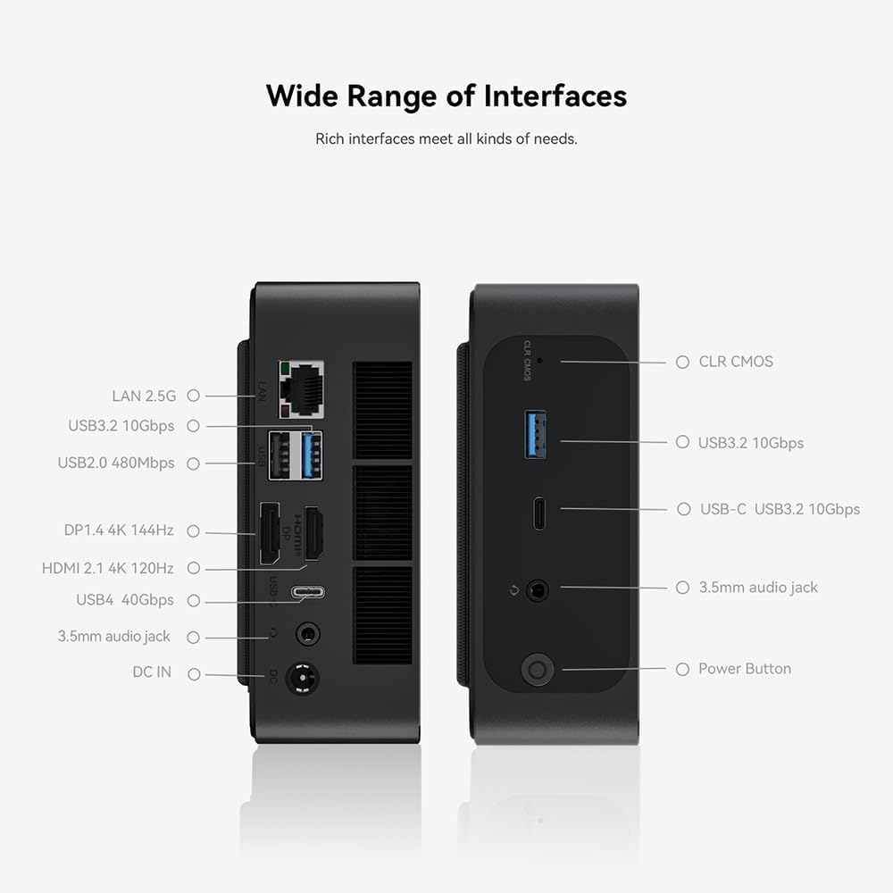 Beelink SER6 Mini Desktop PC with AMD Ryzen 9 6900HX 8C/16T, 16GB DDR5 500GB NVMe M.2 SSD, Triple Display Output, WiFi 6, 2.5G RJ45, Bluetooth 5.2 W-11 Gaming Mini Computer
