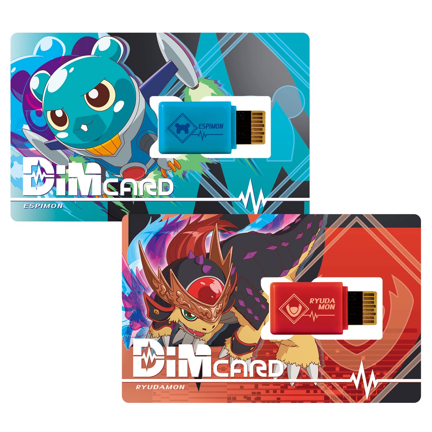 BANDAI NAMCO Entertainment Bandai Vital Bracelet Digital Monster Dim Card Set V3 Espimon & Ryudamon