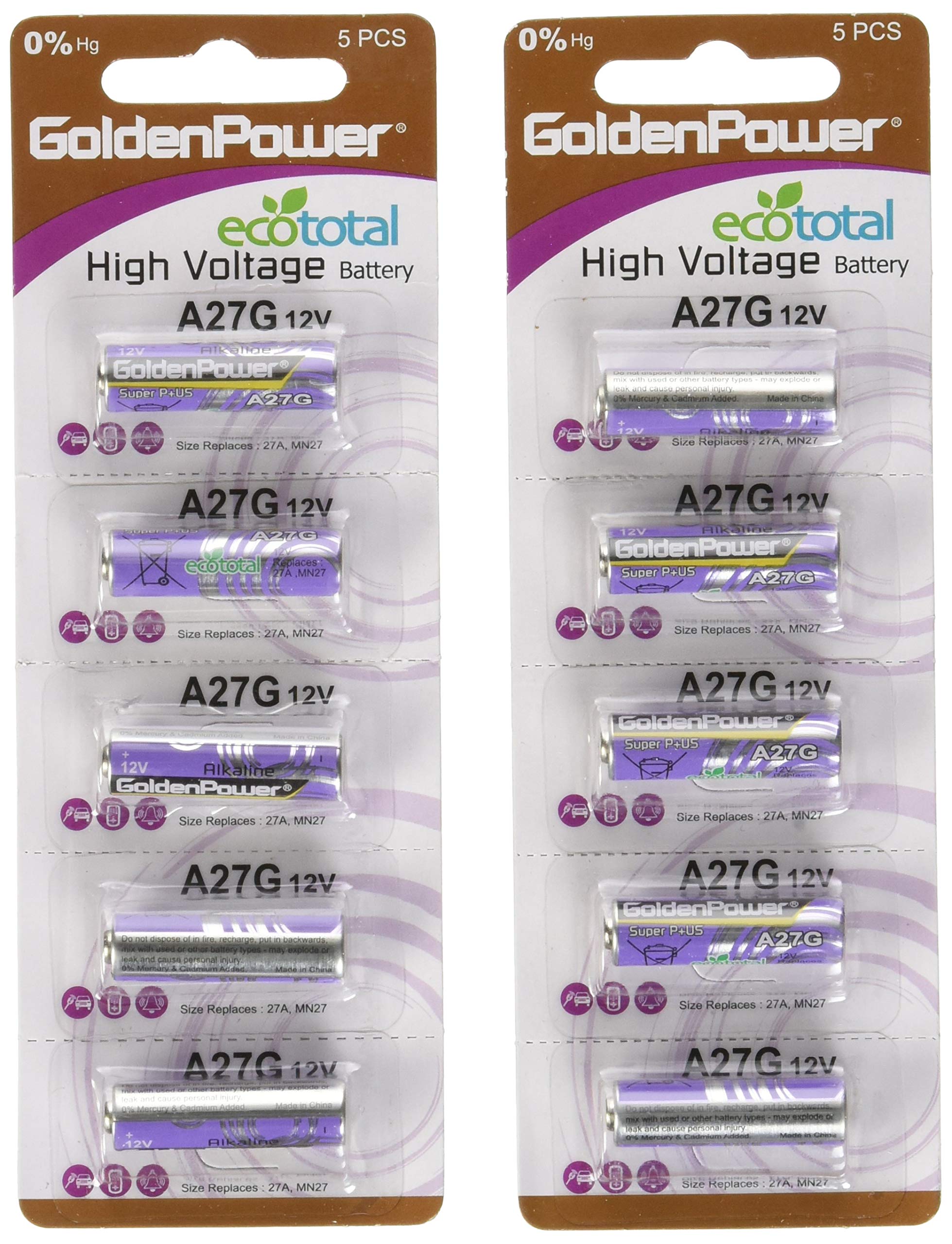 Exian High Voltage 12V Alkaline Battery A27G PK/10