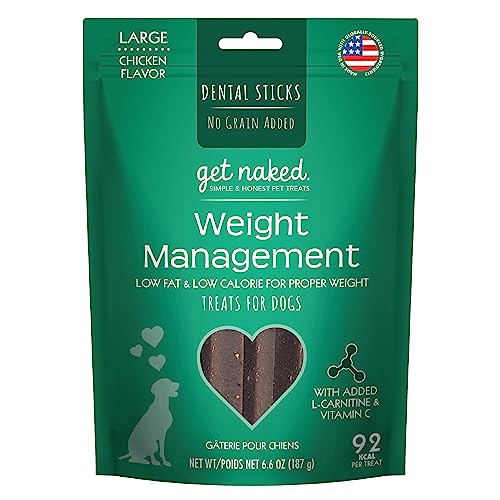 Get Naked Grain Free 1 Pouch 6.6 Oz Weight Management Dental Chew Sticks, Large