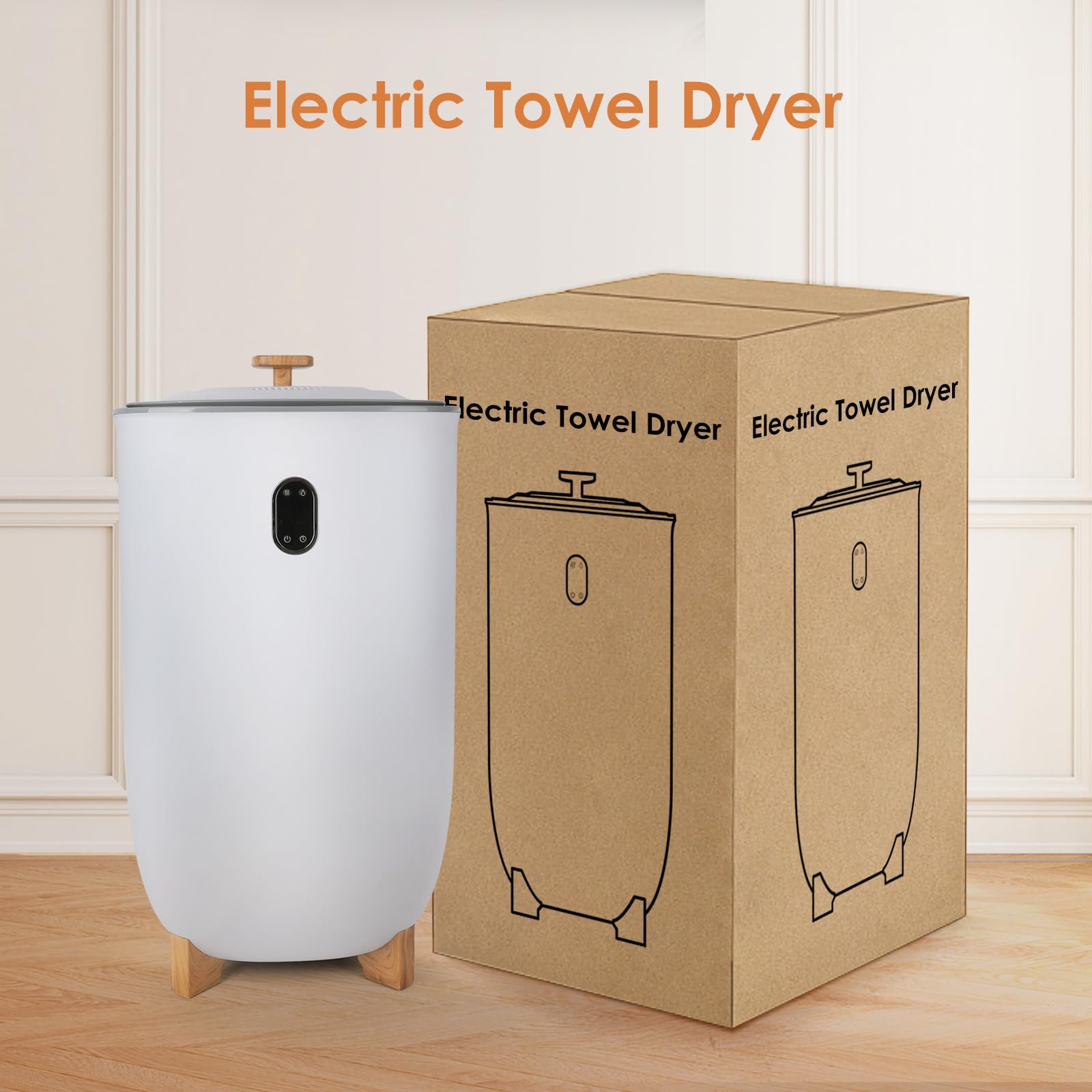 Bonrcea 2-in-1 Portable Clothes Dryer & Heated Towel Warmer, with 4000 RPM, Stainless Steel Interior, 35L Capacity, Timer Function, Ideal Valentine's Day Gift, White