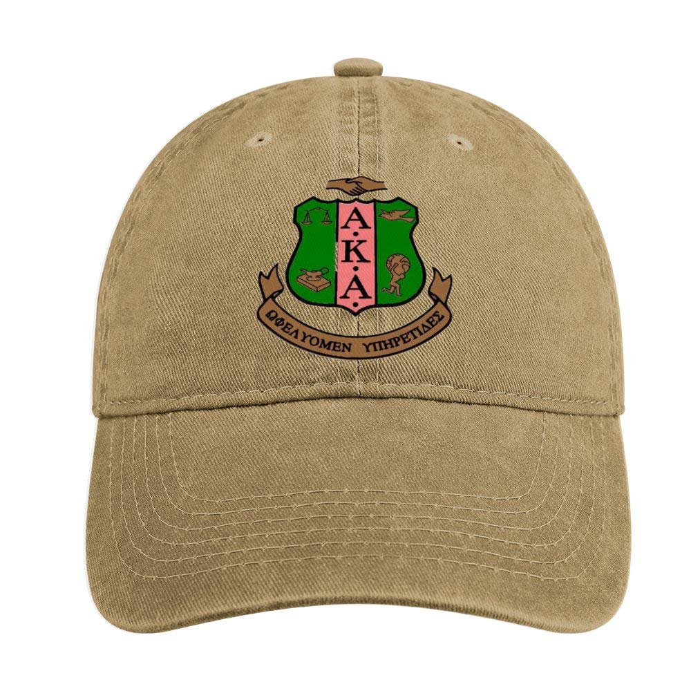 AKA SOR-ority Unisex Baseball Cap 100 percent Cotton Classic Washed Denim Adjustable Dad Hat Fits Men Women, Sand Colour-style1, One Size