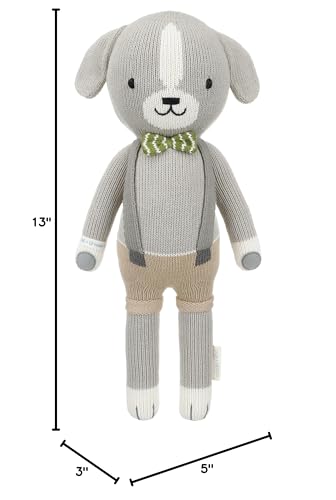 cuddle + kind Noah The Dog Little 13" Hand-Knit Doll β 1 Doll = 10 Meals, Fair Trade, Heirloom Quality, Handcrafted in Peru, 100% Cotton Yarn