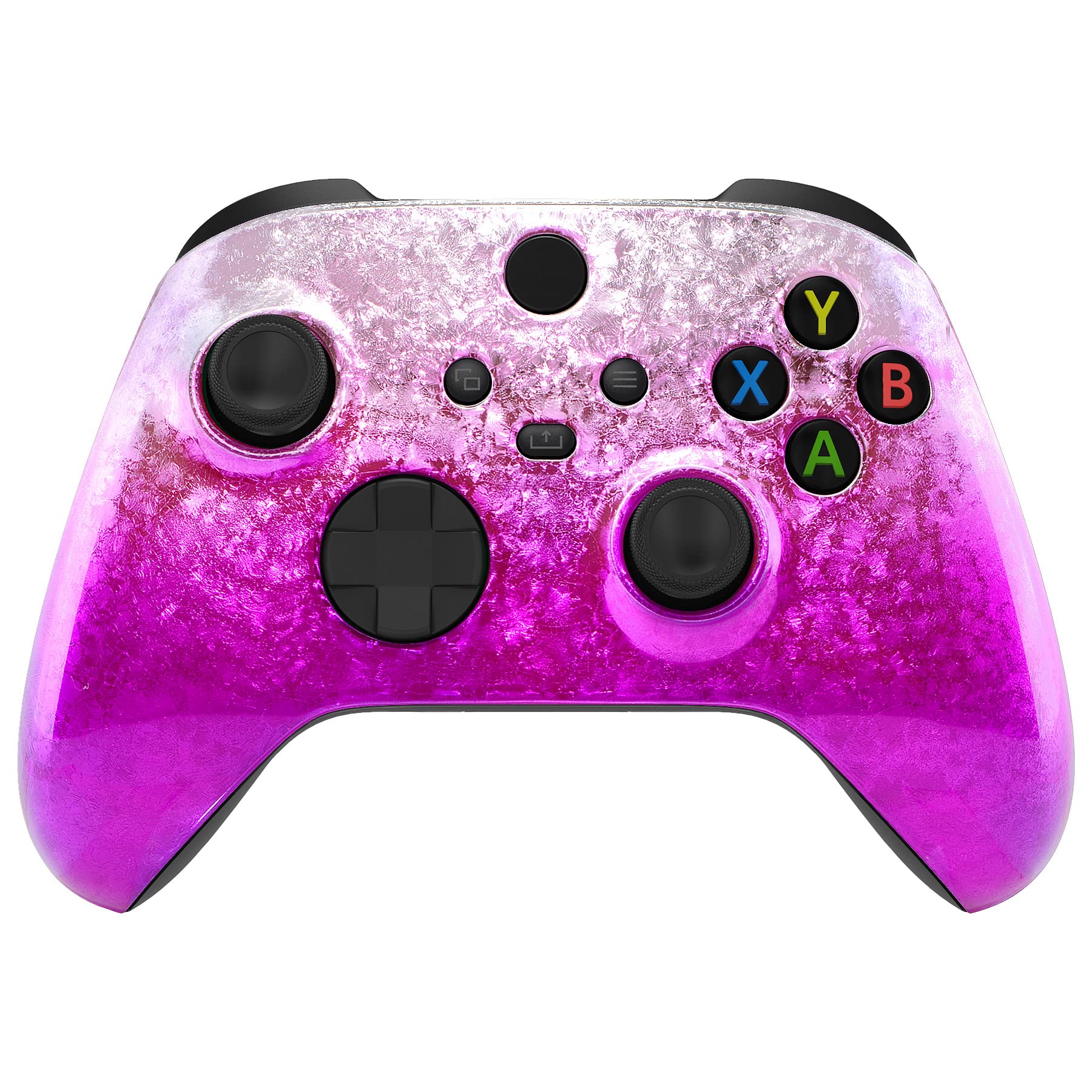 eXtremeRate Custom Shell for Xbox Core Wireless Controller - Revamp Your Gaming Gear - Ice Flake Magenta Replacement Acessories Cover Faceplate for Xbox Series X & S Control [Controller NOT Included]