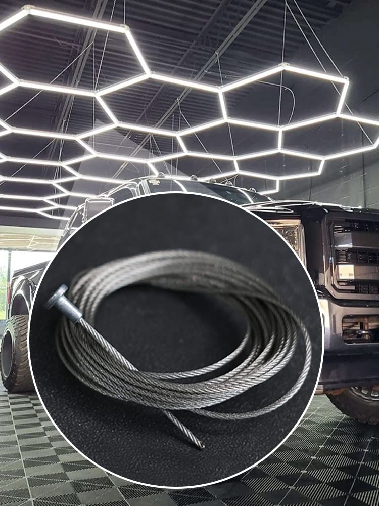 GOSLARLIT 10 Set Ceiling Hanging Wires,Suspension Steel Cable kit for LED Panel Light |Chandeliers |DIY Hexagon Lights (118.18inch per Set)