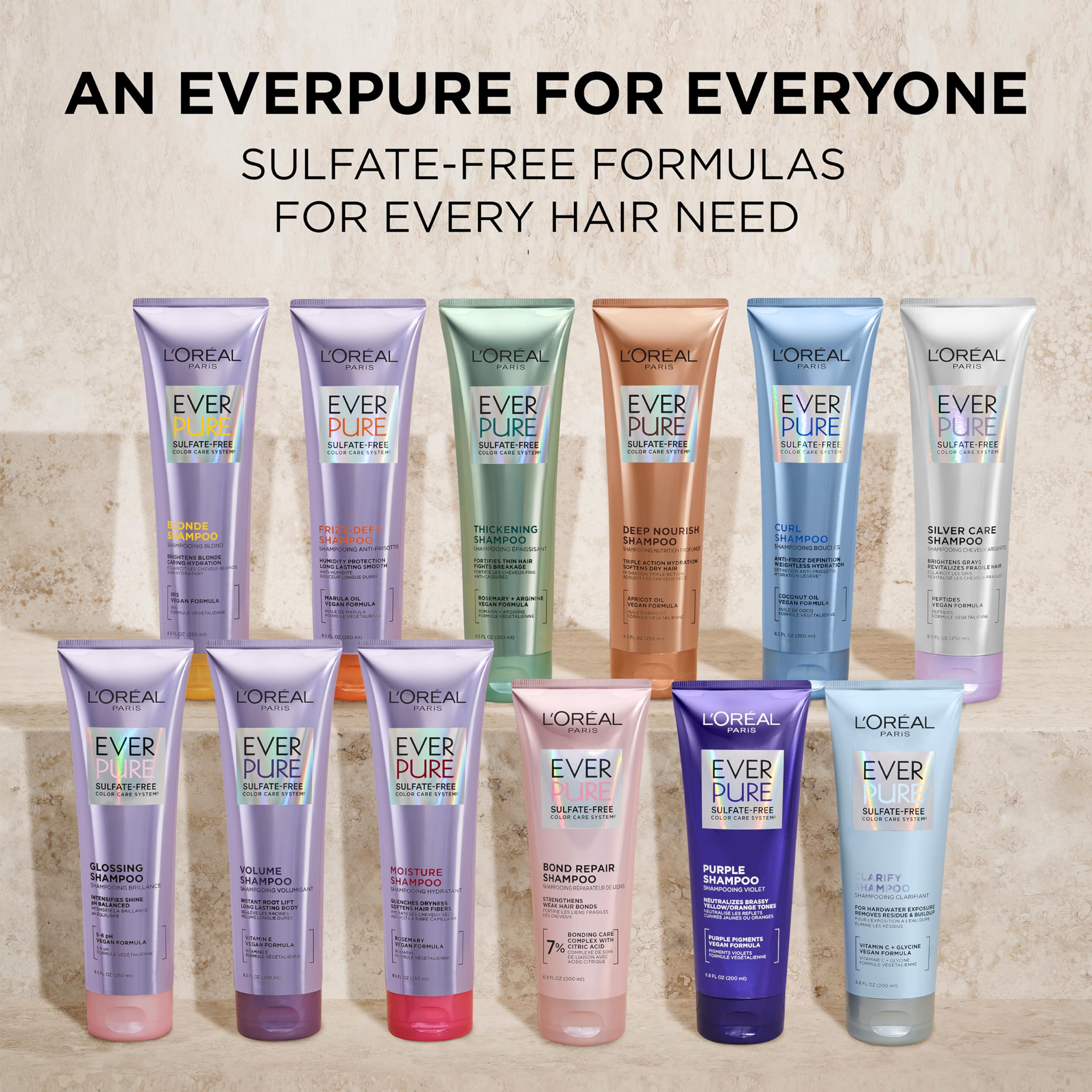 L'Oreal Paris Hair Conditioner for Dry Hair, Triple Action Hydration, Apricot Oil Infused, EverPure, 8.5 Fl Oz (Packaging May Vary)