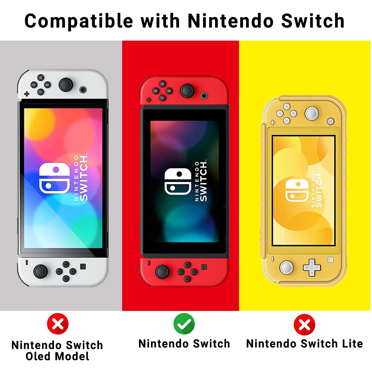 Innoc Switch Case Dockable Case for Nintendo Switch with Screen Protector and Thumb Caps, Ergonomic TPU Grip Ultra-Thin Protective Case for Nintendo Switch (Green)