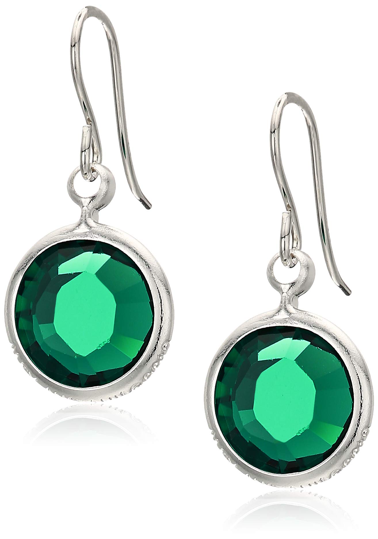 Alex and Ani Women's Swarovski Color Code Earrings May Emerald, Shiny Silver, One Size
