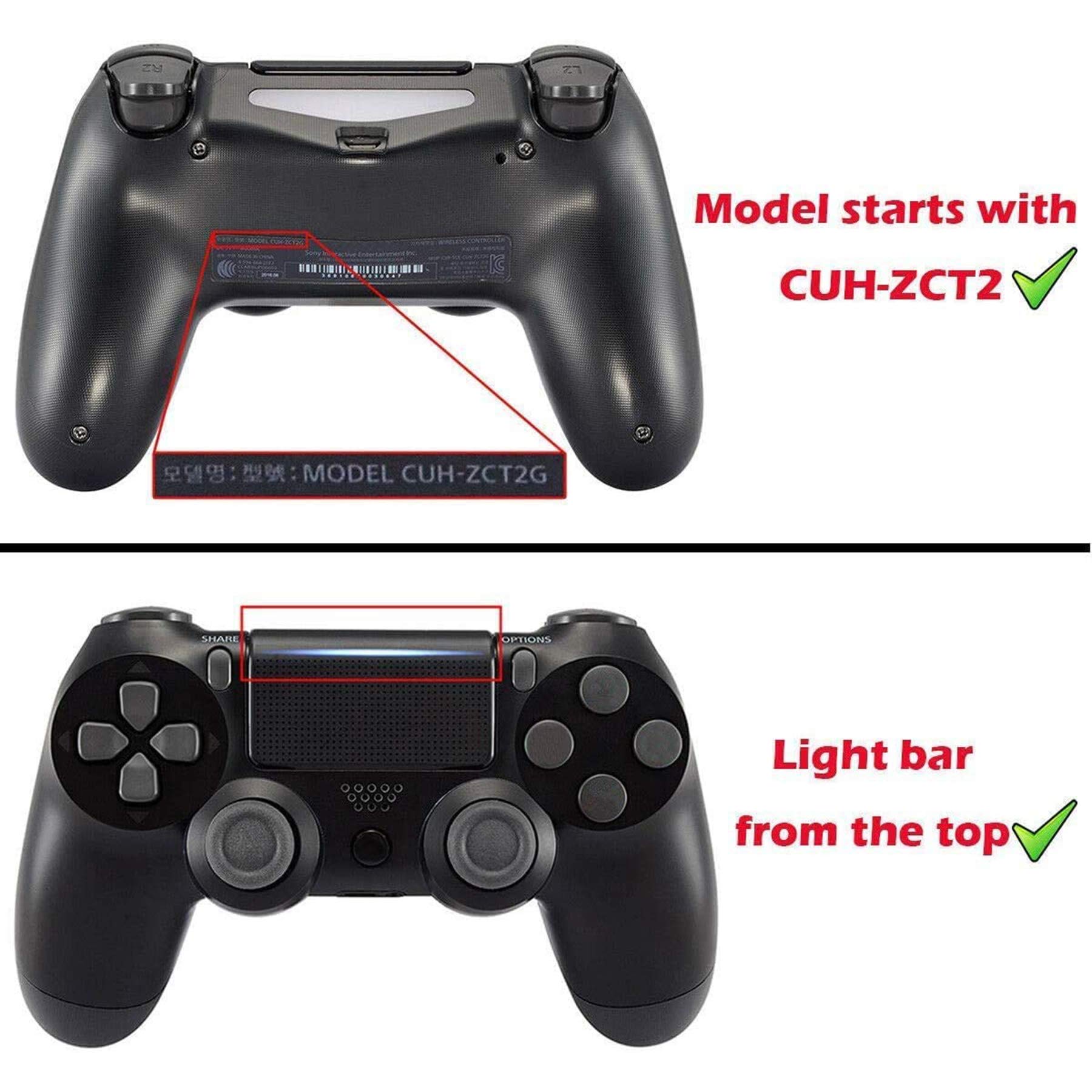 eXtremeRate Multi-Colors Luminated D-pad Thumbstick Trigger Home Face Buttons, Black Classical Symbols Buttons DTFS (DTF 2.0) LED Kit for PS4 Slim Pro Controller - Controller NOT Included