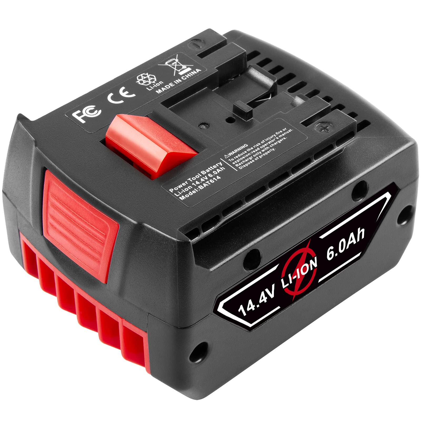 ARyee 6.0Ah Li-ion Battery Replacement for Bosch, 14.4V Compatible with Bosch Cordless Power Tool Li-ion Battery for BAT607 BAT607G BAT614 BAT614G