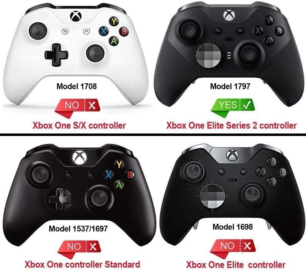 eXtremeRate Transparent Clear Faceplate Cover, Front Housing Shell Case Replacement Kit for Xbox One Elite Series 2, Xbox Elite 2 Core Controller Model 1797 - Controller Not Included