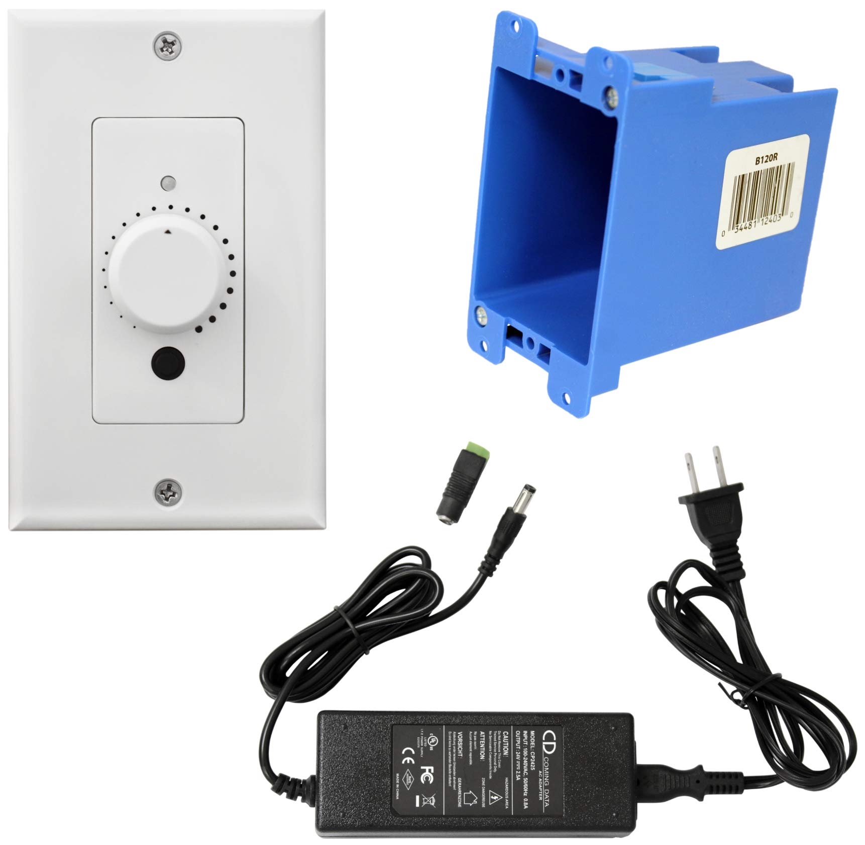 Earthquake Sound BTA-250 Three Input in-Wall 2-Channel Stereo Amplifier | Power Over Ethernet (PoE) and Balanced Audio in with Cat 5/6 Support