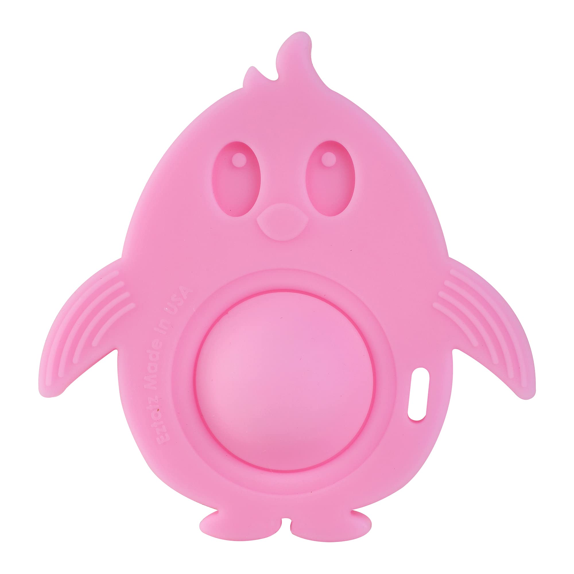 Eztotz Popz Baby Teether Toy - Made in The USA - Pop It Sensory Toys for 0-6 Months + - 100% Silicone Dimple Popper for Newborns and Infants - BPA Free