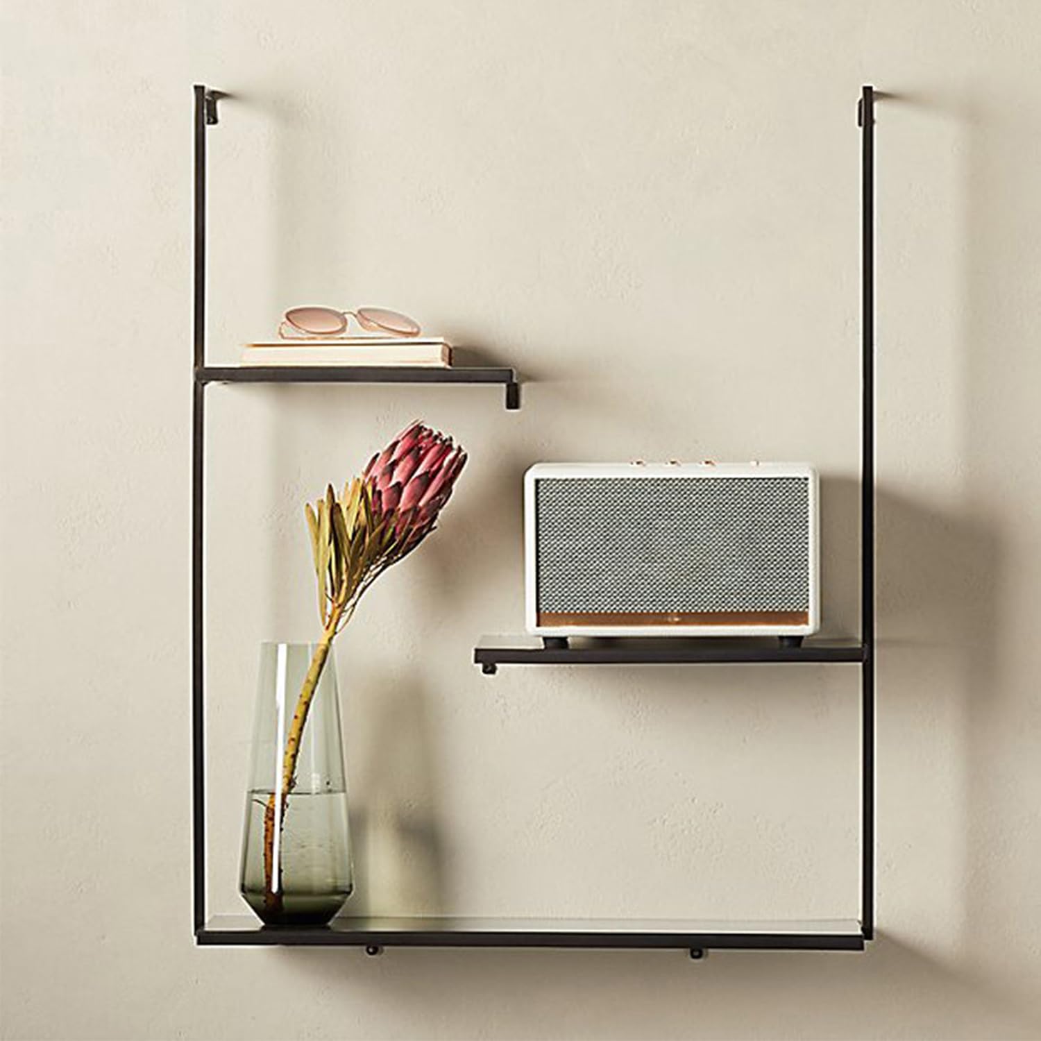 ILWorkTLs 3 Tier Floating Shelves,Wall Hanging Storage Rack,Wall Decor Storage Book Shelf,Wall Display Shelf for Bathroom Bedroom Livingroom Kitchen, Black