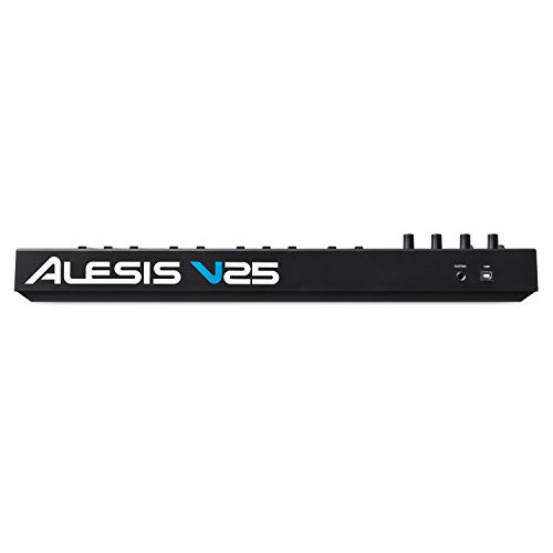 Alesis V25 - 25-Key USB MIDI Keyboard Controller with Backlit Pads, 4 Assignable Knobs and Buttons, Professional Software Suite Included