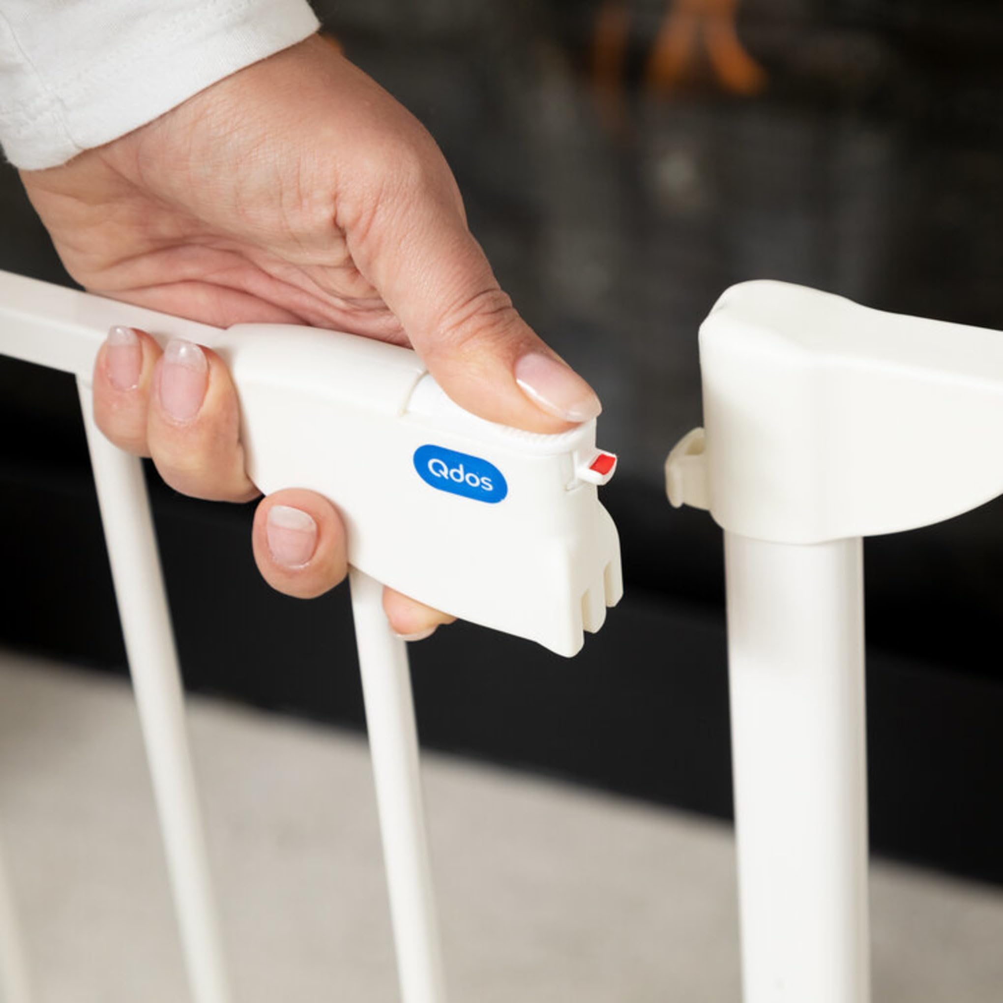 Qdos Safety Construct-A-SafeGate Extra Door Extension | White | Used with Construct-A-SafeGate to Create Customized Safe Spaces around Fireplaces, Large Openings, Stairways - 31.5" wide