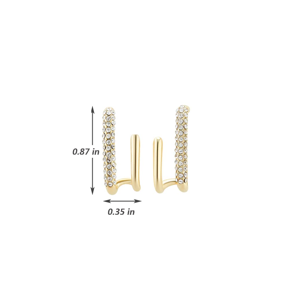 Bar Earrings Gold Bar Stud Earrings Type C Thick 14K Gold Plated Simple Hypoallergenic Jewelry Gifts For Women