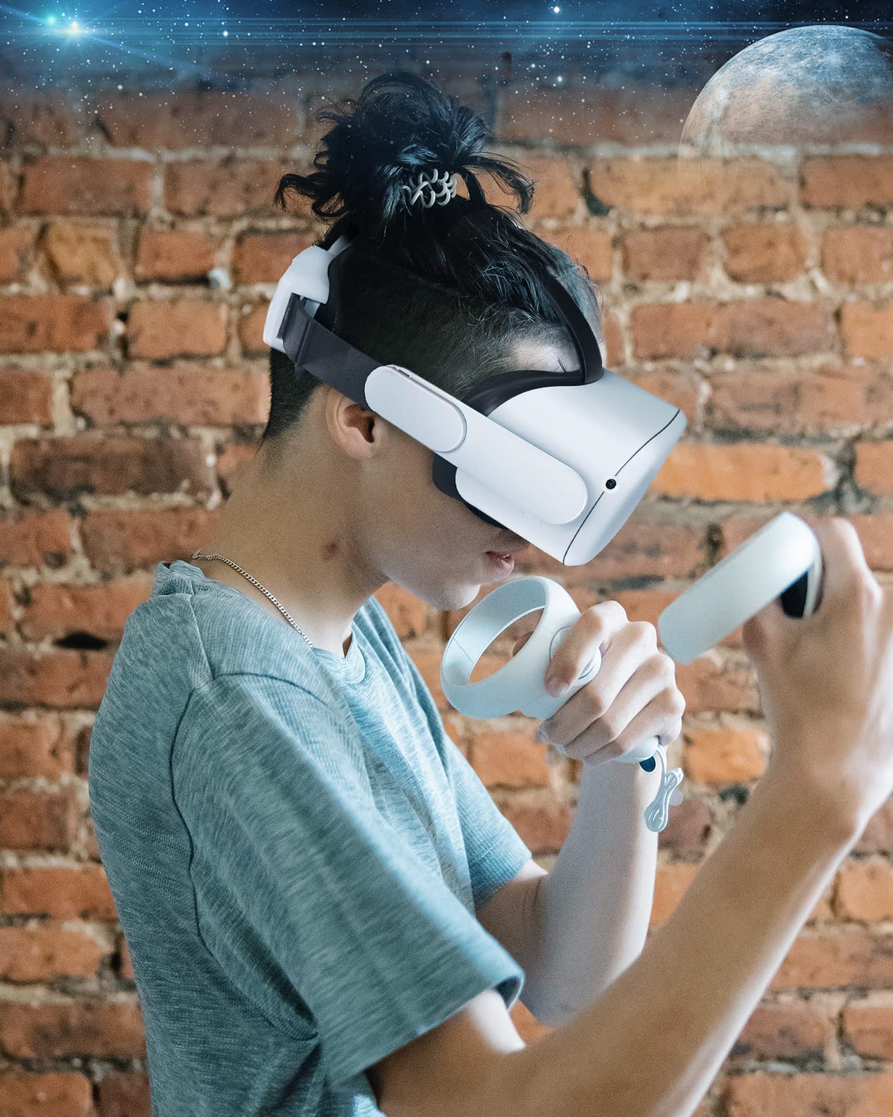 Doohoeek Battery Pack with Head Strap for Oculus Quest 2/1 & Meta Quest 2, 5000mah Rechargeable Battery & Elite Strap for Enhanced Support and Extra Playtime