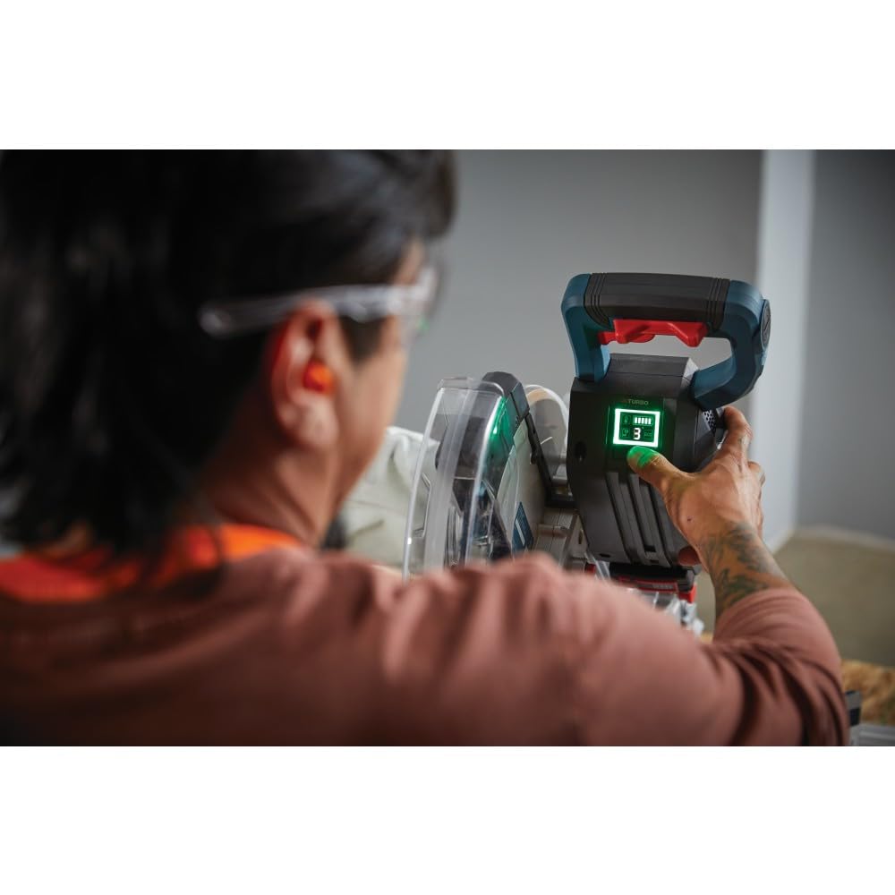 BOSCH GCM18V-12GDCN14 PROFACTOR™ 18V 12 In. Dual-Bevel Glide Miter Saw Kit with (1) CORE18V® 8 Ah High Power Battery