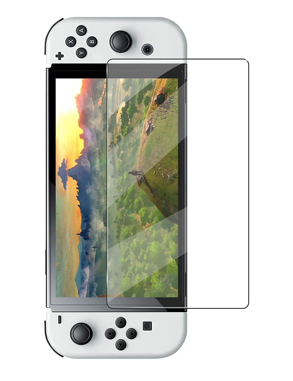 AKNES (3-Pack Tempered Glass Screen Protector Compatible with Switch OLED Model 2021, Transparent HD Clear Anti-Scratch Bubble Free Accessories Protector for OLED Switch