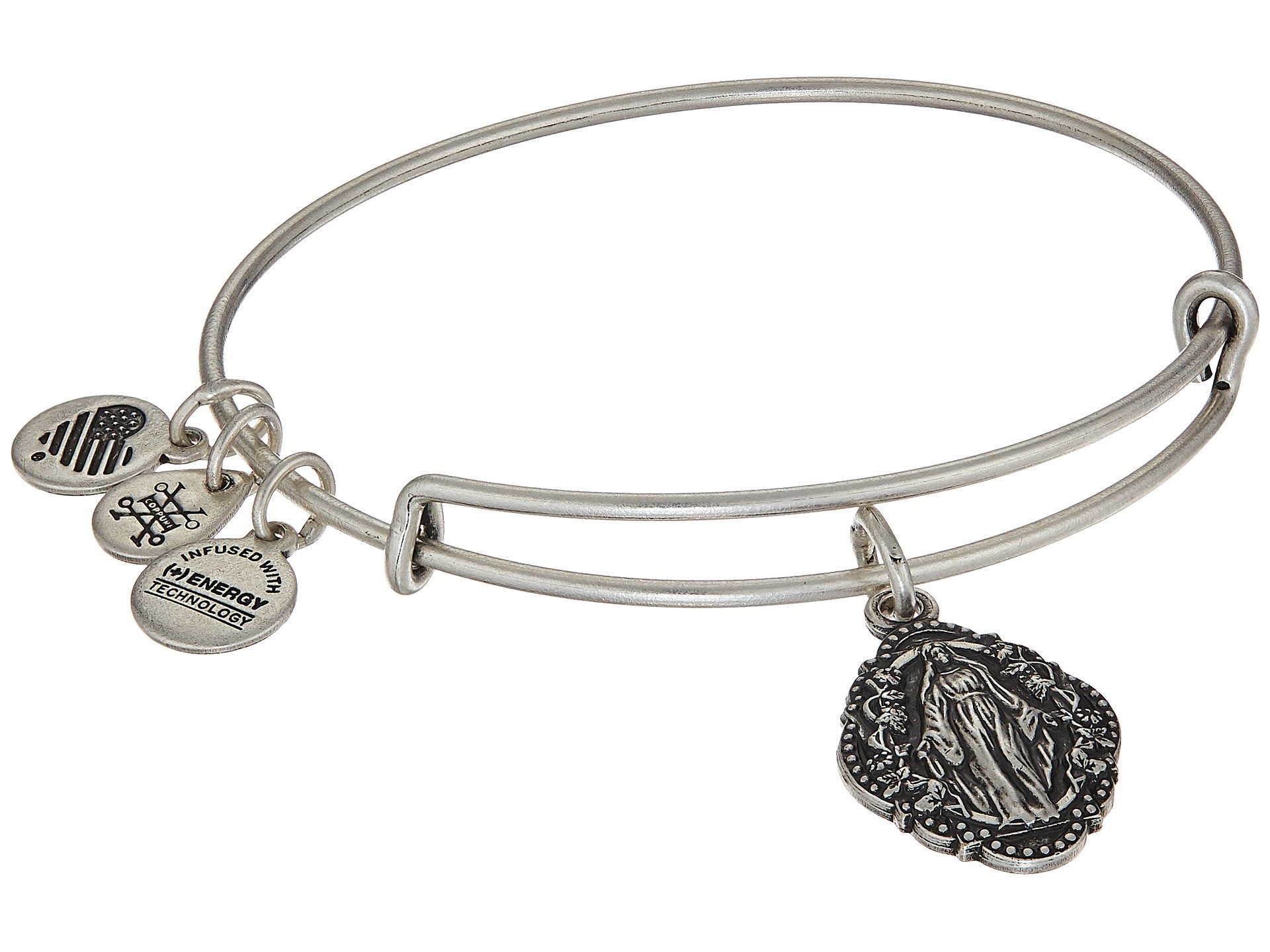 Alex and Ani Mother Mary III Bangle Rafaelian Silver One Size