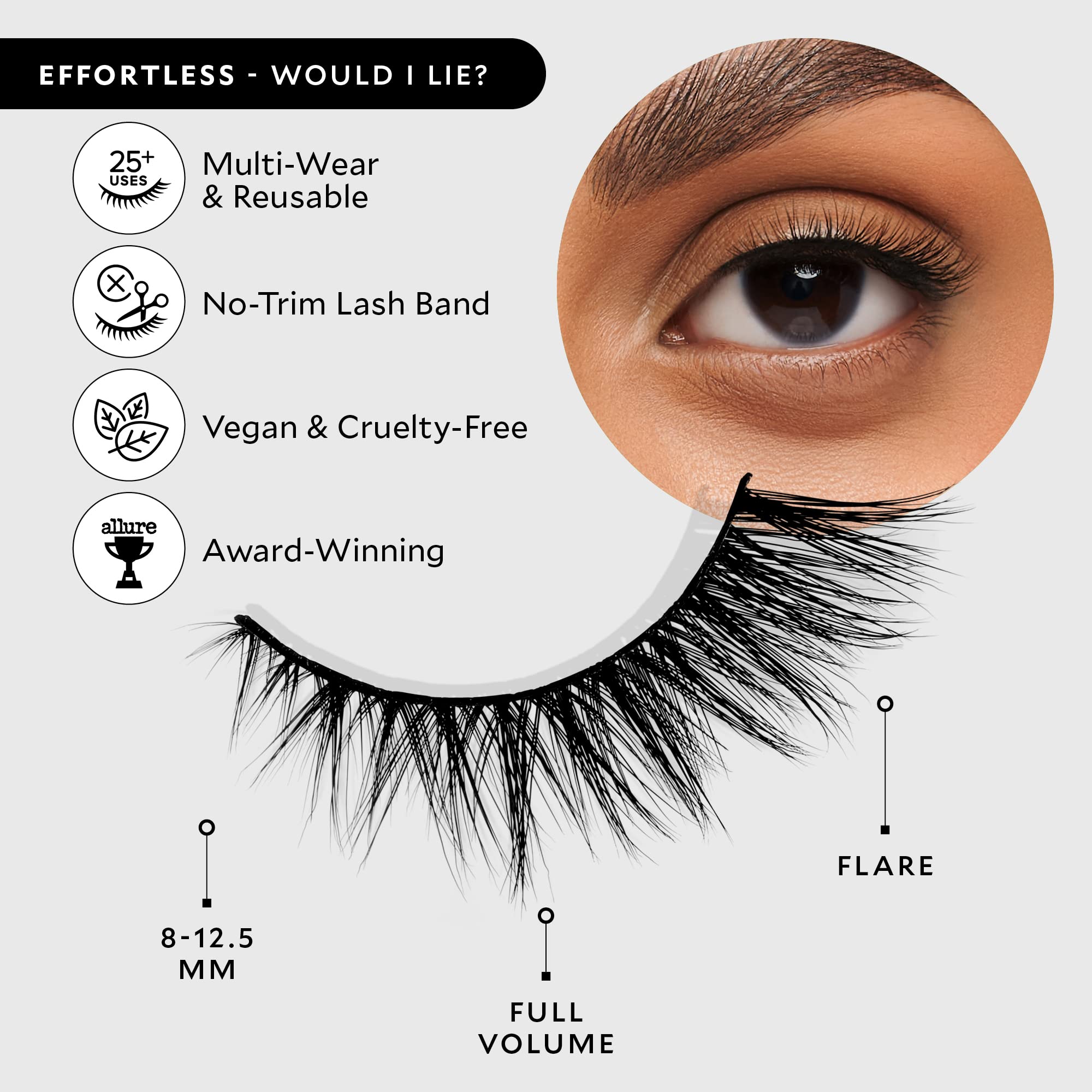 Velour Effortless Lash Kit, Lash Applicator & Eyelash Glue Bundle, Reusable 25+ Times, Natural False Eyelashes, No Trim Strip Eyelashes, Fluffy & Lightweight Fake Lashes, All Eye Shapes