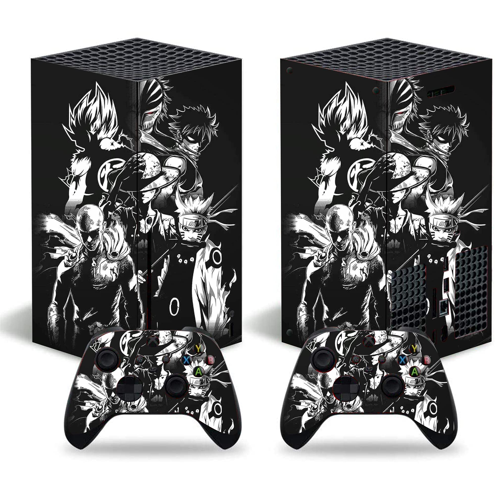 Anime X-Box Series X Skin Set,Cartoon Protector Wrap Cover Protective Faceplate Full Set Compatible with X-Box Series X Console and Controller Skins