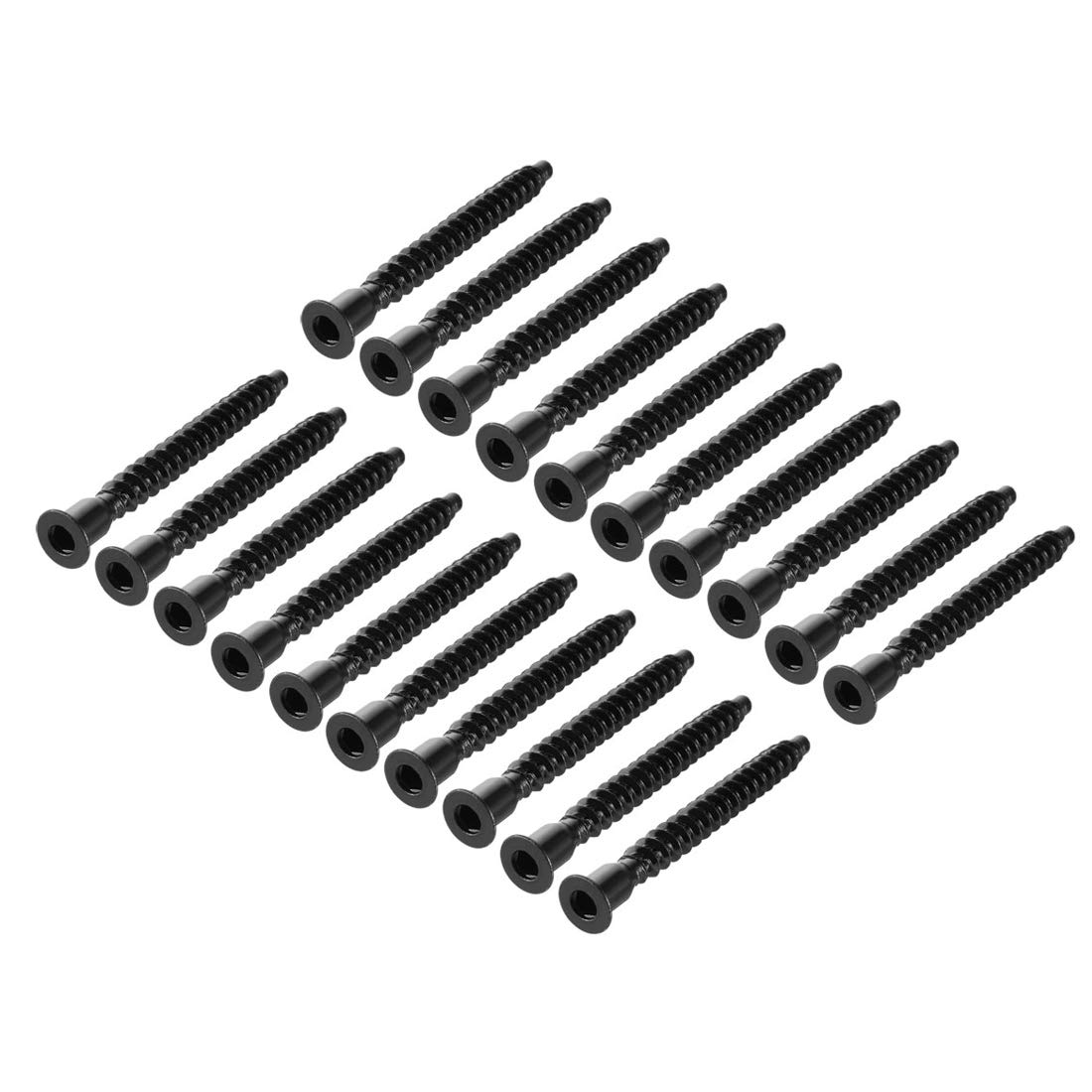 uxcell Furniture Confirmat Screw 7x69mm Hex Socket Wood Screws Powder Coated 20pcs