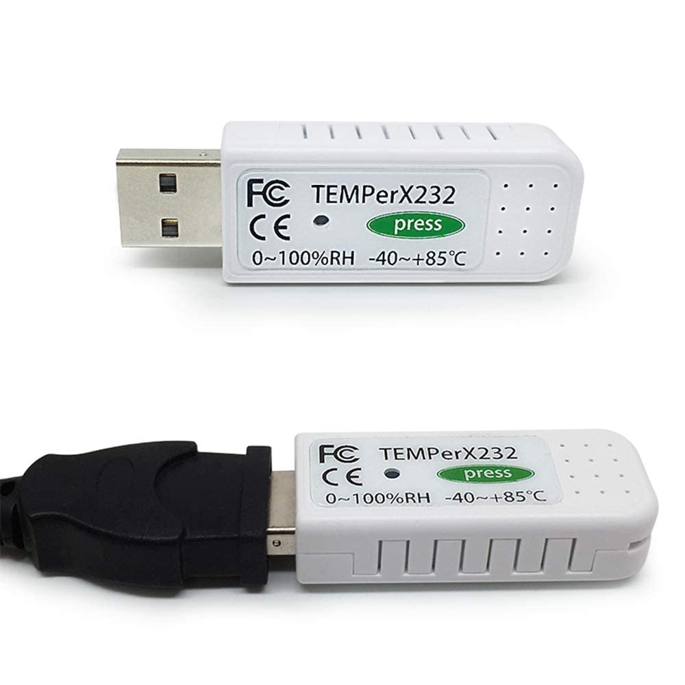 PCsensor USB Temperature Humidity Meter Monitor Indoor Outdoor Thermometer Humidity Automatic Induction Measure Recorders Data Acquisition Loggers Ambient Humidity Storage Long-Range (TEMPerX232)