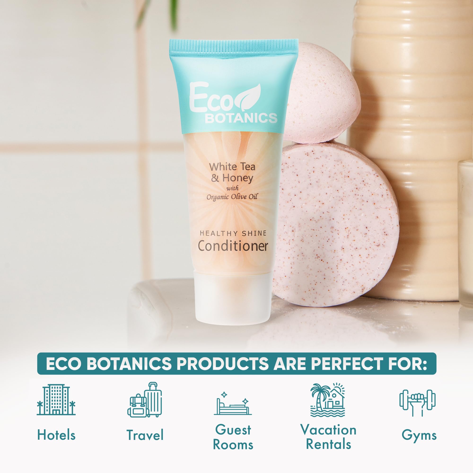 Eco Botanics Travel-Size Hotel Conditioner, 0.85 oz. (Case of 300)