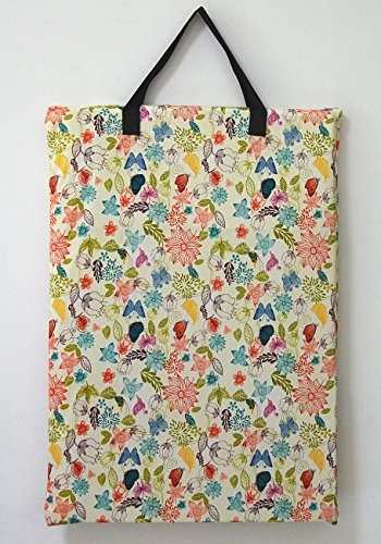 Large Hanging Wet/dry Cloth Diaper Pail Bag for Reusable Diapers or Laundry (Bloom) by Hibaby