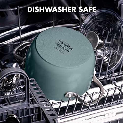 GreenPan Healthy Ceramic Nonstick, 2QT Rice Grains and Soup Maker, Caldero Pot with Lid, PFAS-Free, Induction, Dishwasher Safe, Oven Safe, Smokey Blue