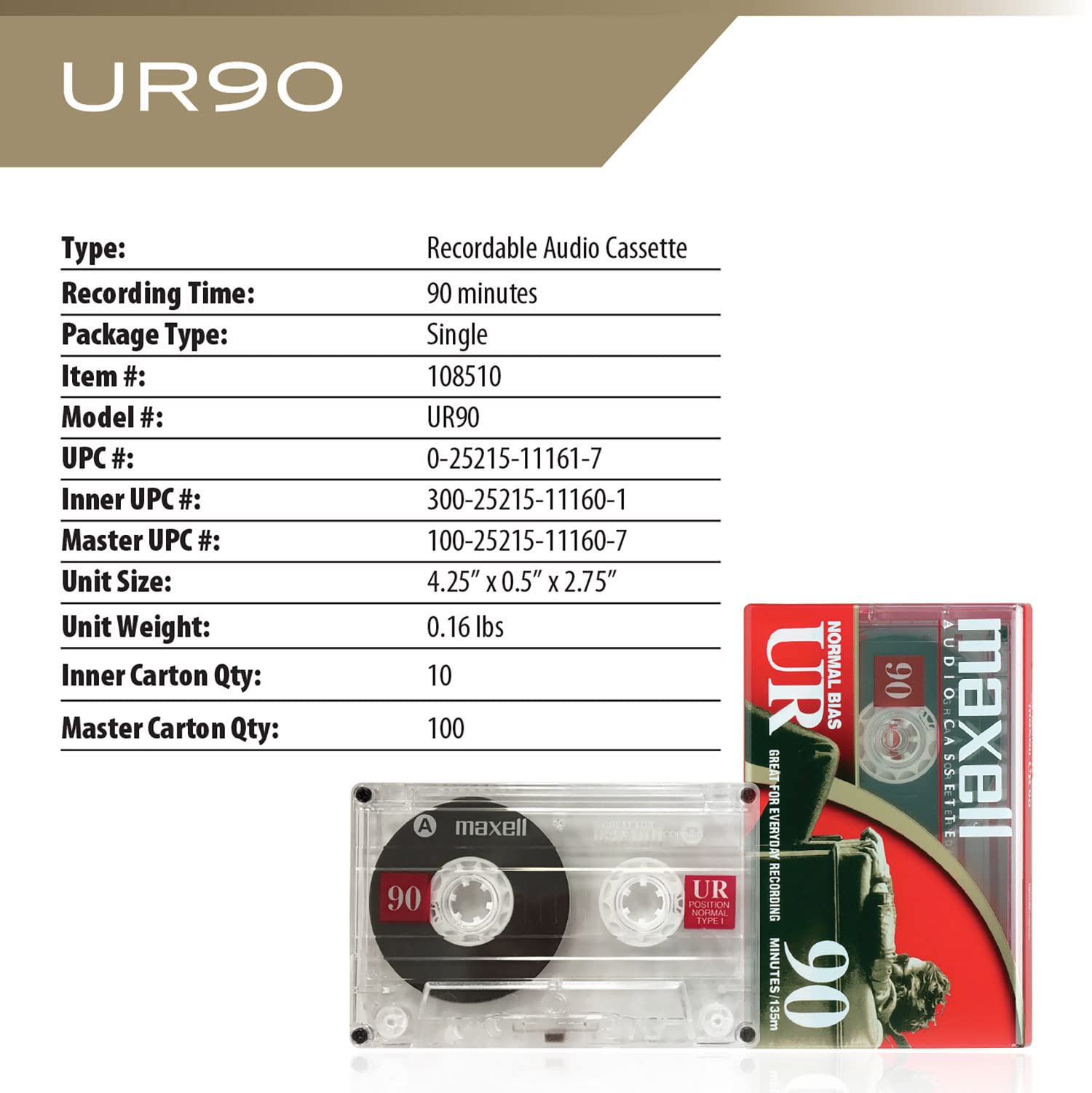 Maxell 108510 Normal Bias-Ur, smoke