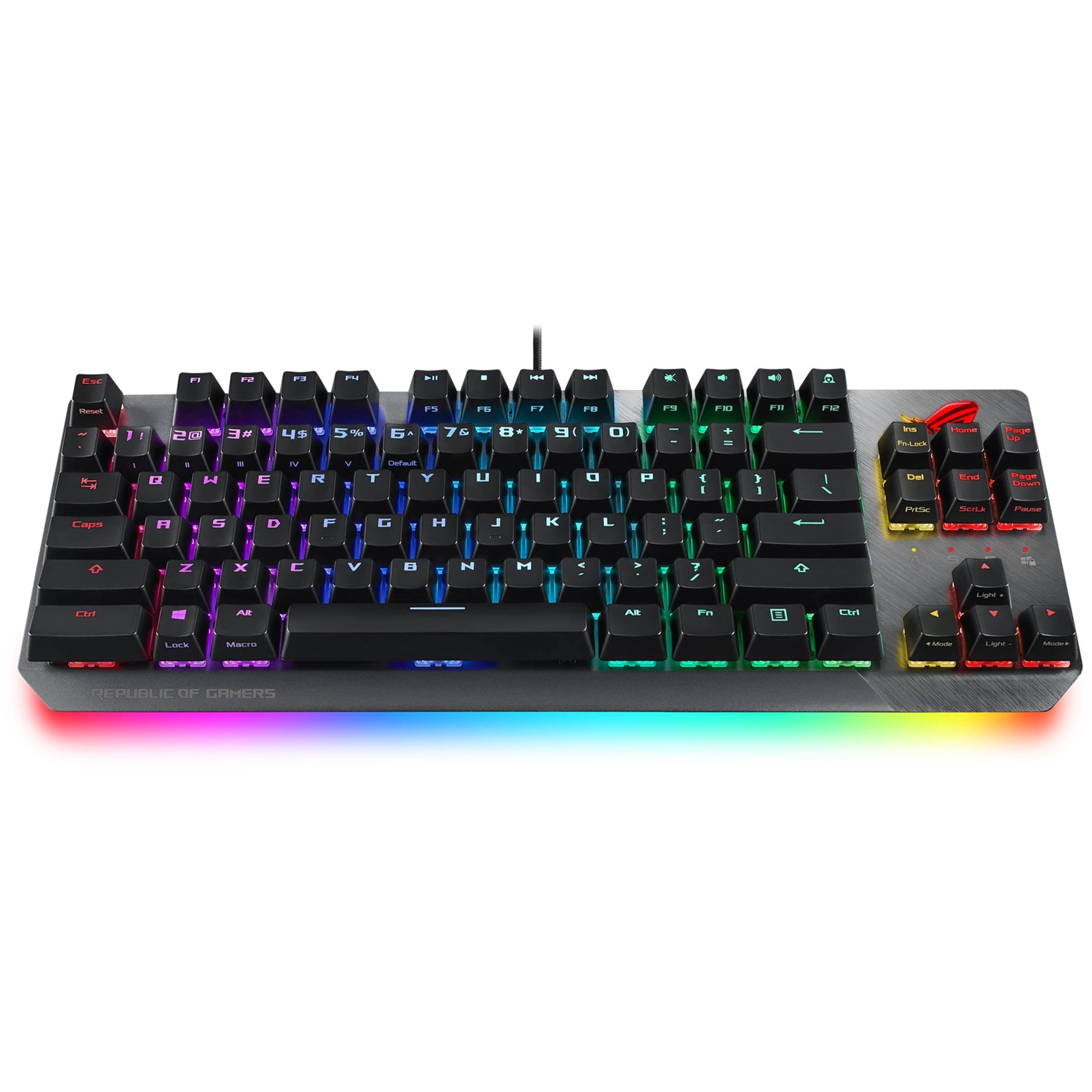 ASUS ROG Strix Scope NX TKL 80% Gaming Keyboard | ROG NX Brown Tactile Mechanical Switches, Aura Sync, Stealth Key, 2X Wider Ctrl Key, Programmable Macros, Detachable Cable (Renewed)
