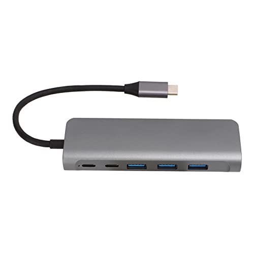 Akozon 8 in 1 USB C Hub, USB C3.0 Docking Station PD Fast Charge Type C to 4K HD Multimedia Interface Adapter Storage Card Memory Card Reader